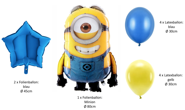 www.cv-luftballons.de - Comic / TV - SET: Minion Stuart - 11 Stk.